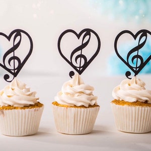 Music Note Cupcake Topper Music Cake Decoration Treble Clef - Etsy
