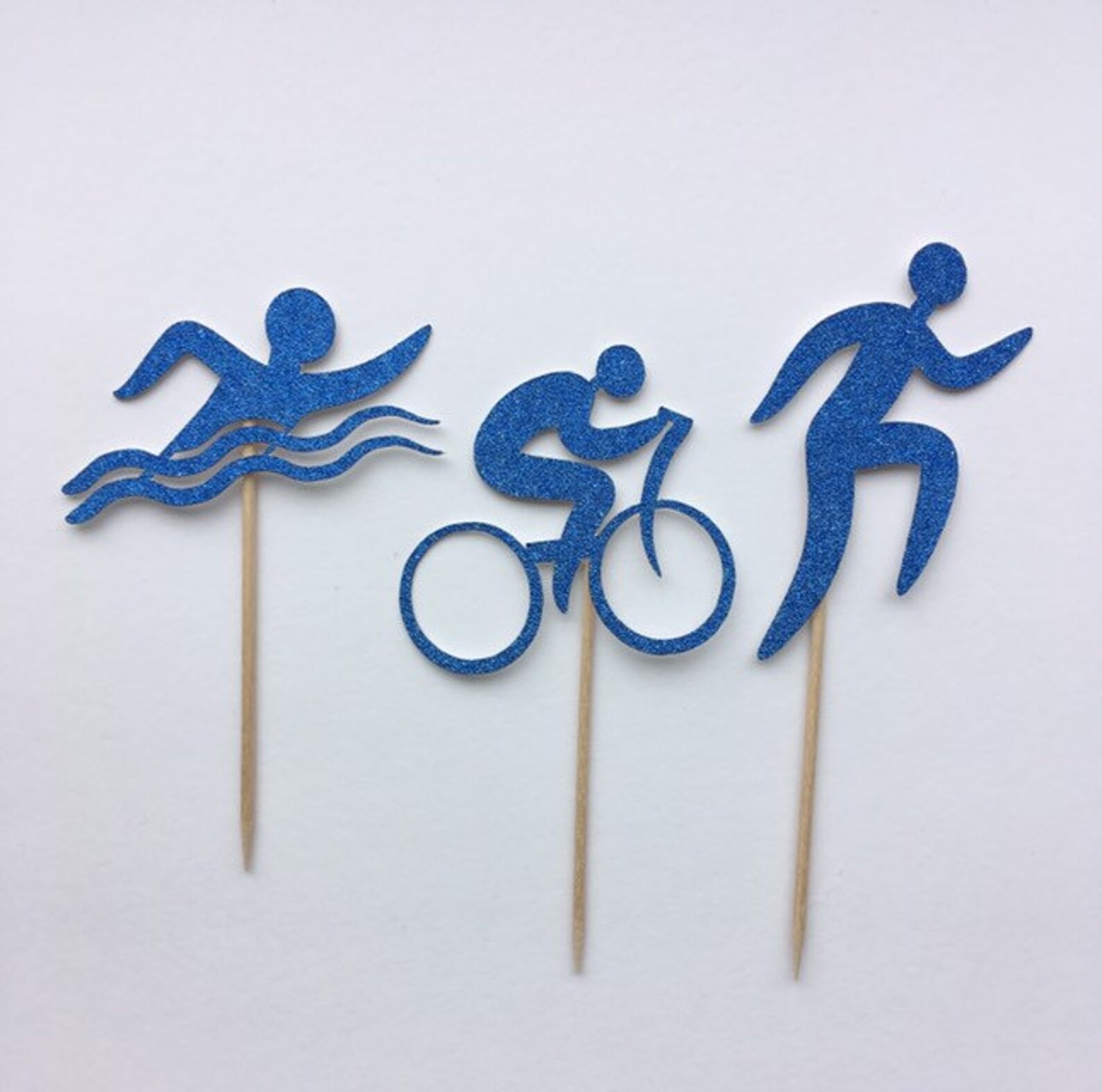 Triathlon Cupcake Toppers Triathlon Birthday Cake Decoration | Etsy UK
