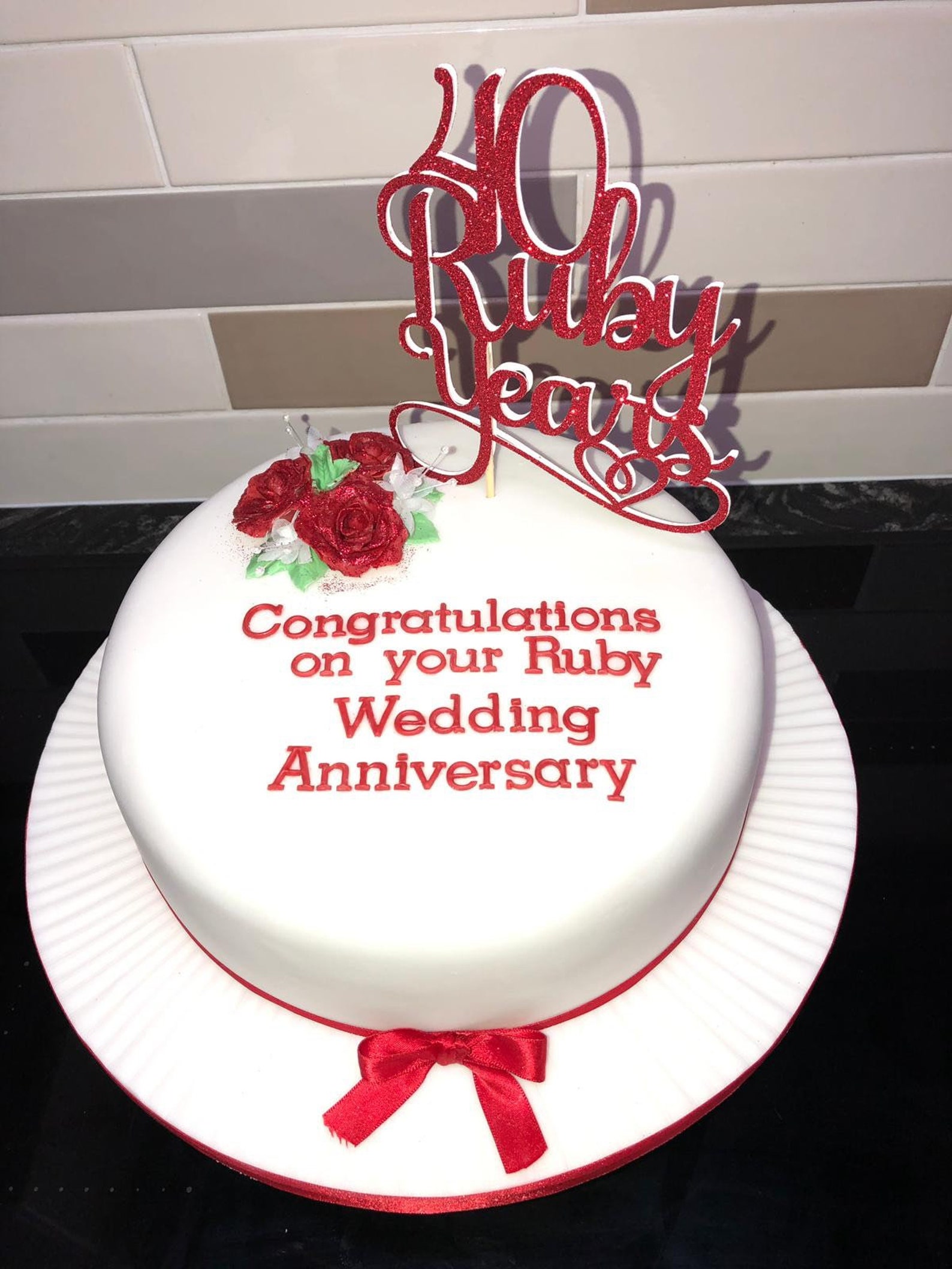 40 Ruby Years Ruby Wedding Anniversary Cake Topper Ruby | Etsy UK