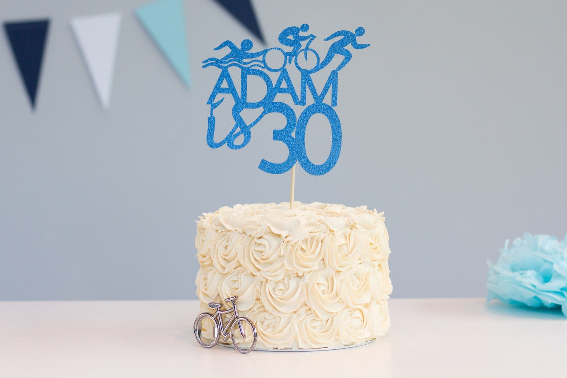 Triathlon Cake Topper Personalised Triathlon Birthday Cake | Etsy UK