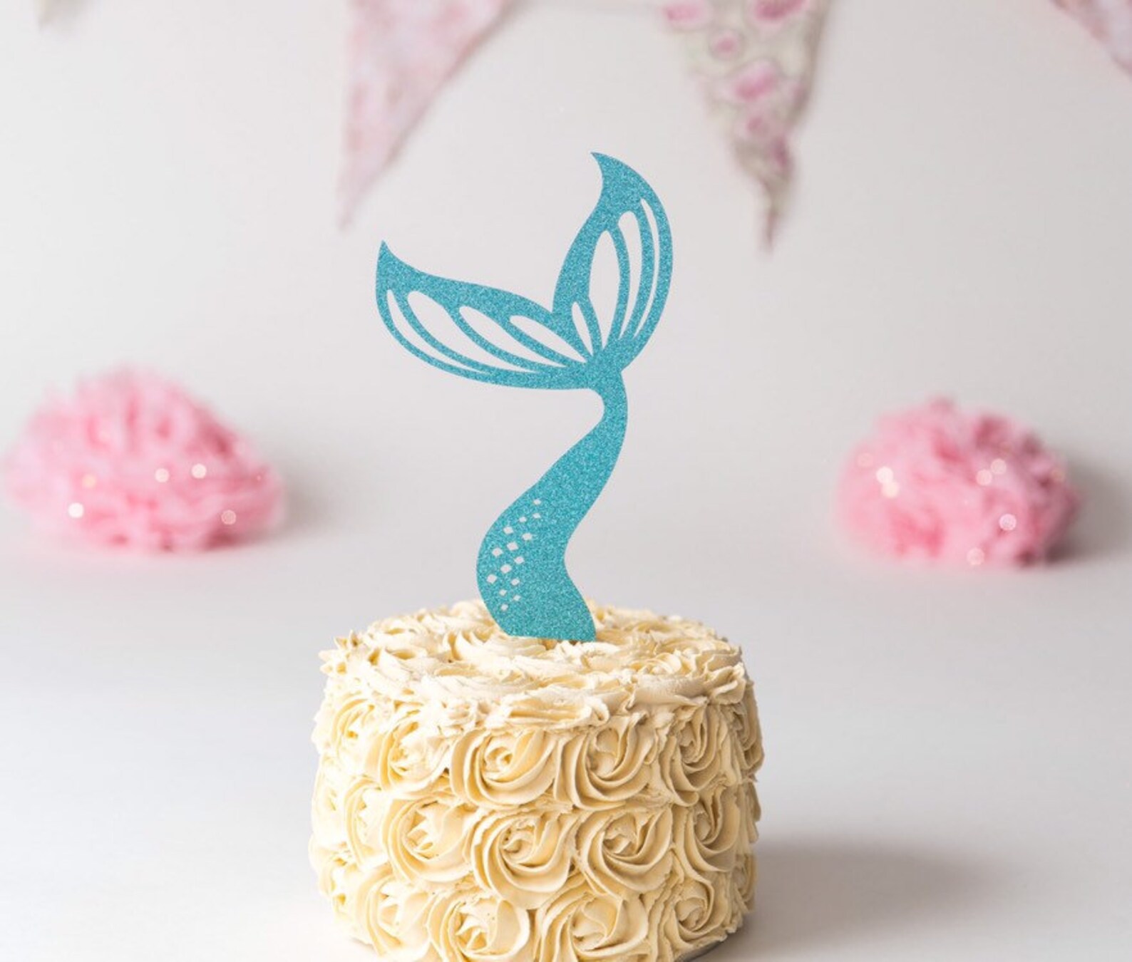 Mermaid Tail Cake Topper Mermaid Cake Topper Girls Birthday - Etsy