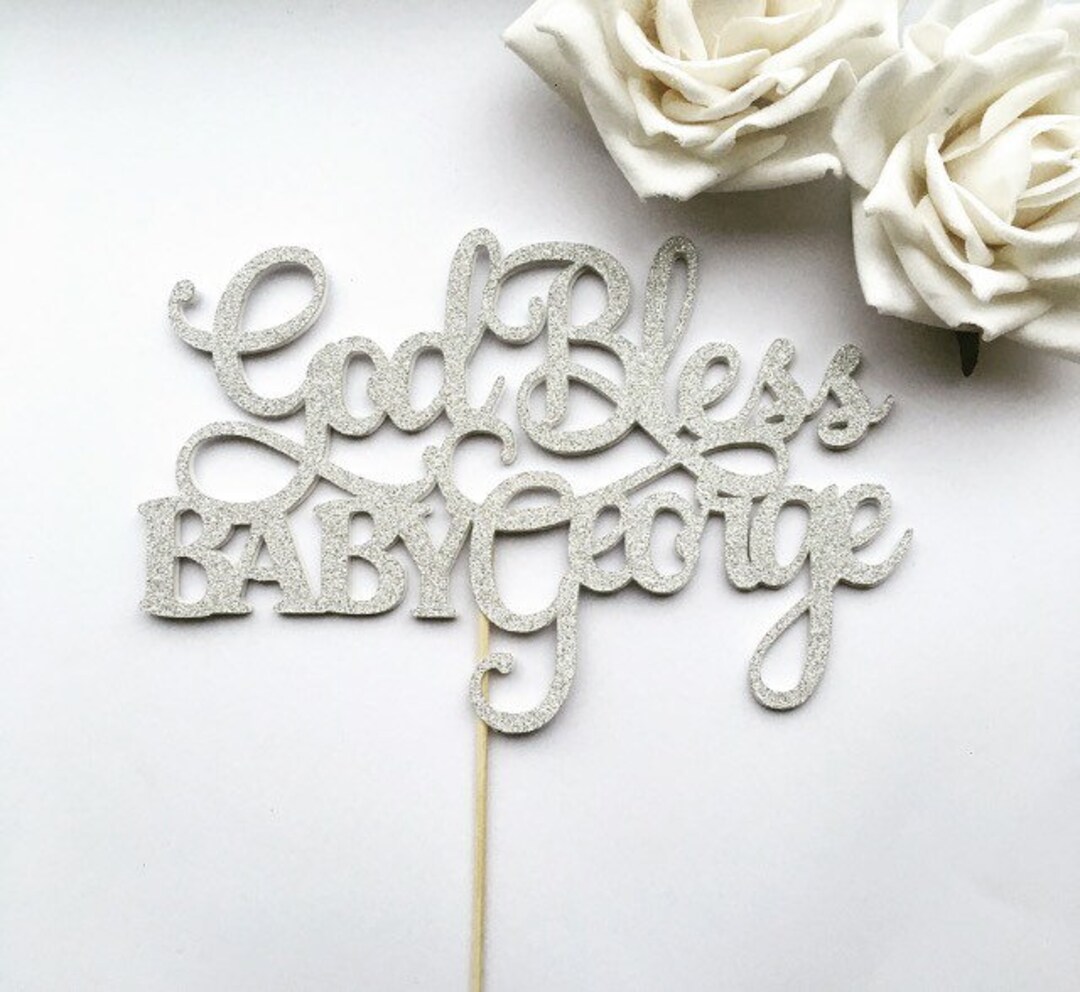 God Bless Baby Christening Cake Topper Personalised God Bless - Etsy