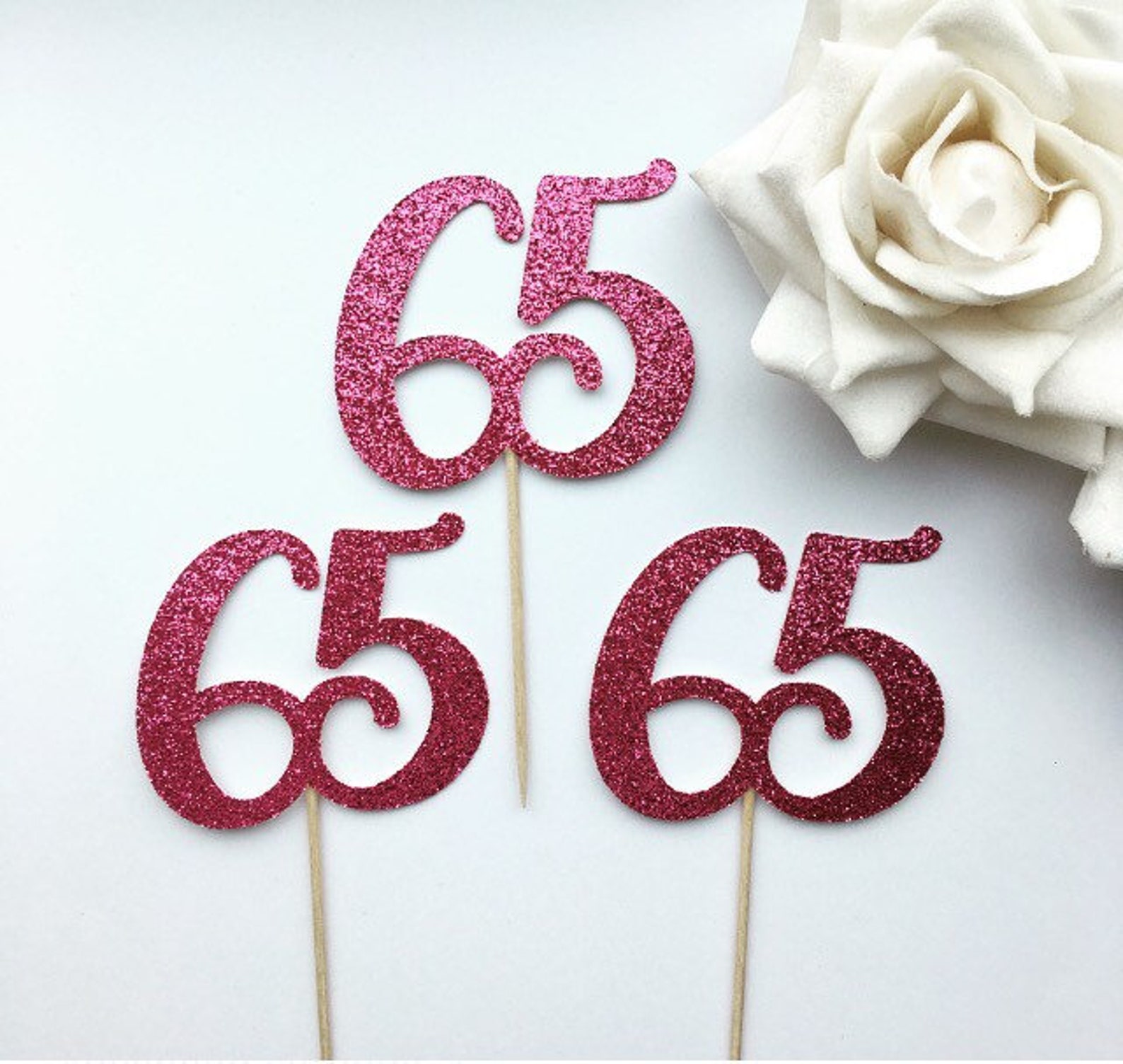 65th Birthday Cupcake Toppers Age 65 Cupcake Toppers 65th - Etsy