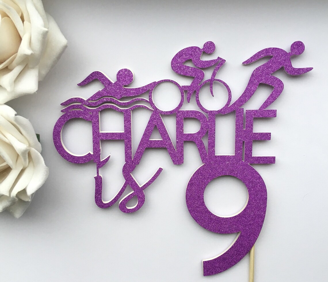 Triathlon Cake Topper Personalised Triathlon Birthday Cake | Etsy UK
