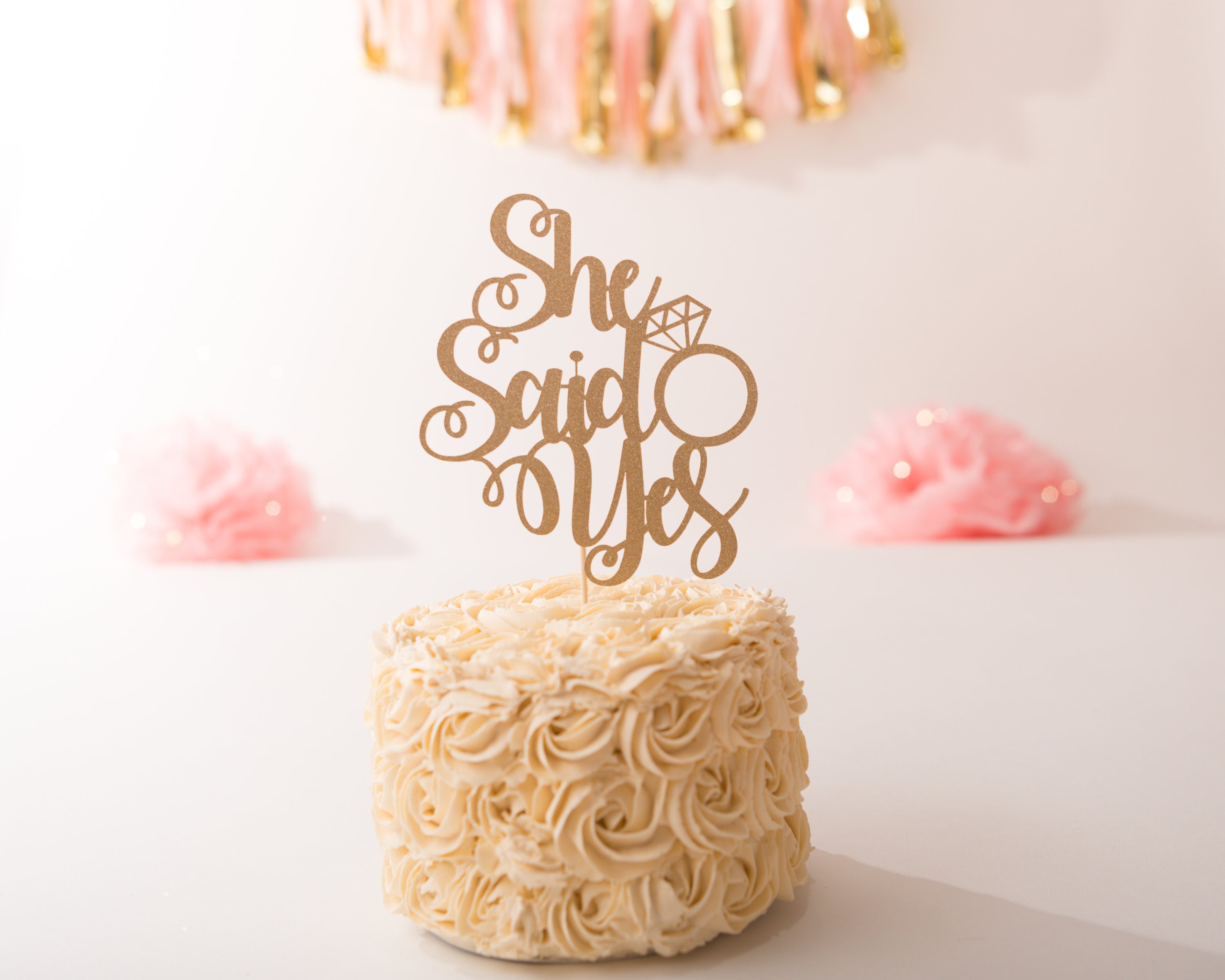 She Said Yes Cake Topper Hen Party Cake Topper Bridal Shower | Etsy