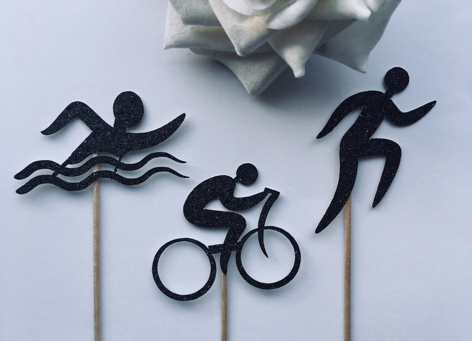 Triathlon Cupcake Toppers Triathlon Birthday Cake Decoration - Etsy UK