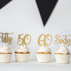 60th Birthday Cupcake Topper Sixty Cupcake Topper 60th - Etsy