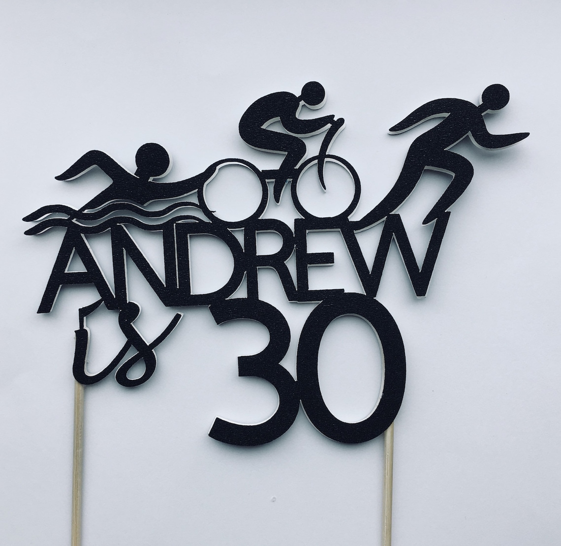 Triathlon Cake Topper Personalised Triathlon Birthday Cake | Etsy UK