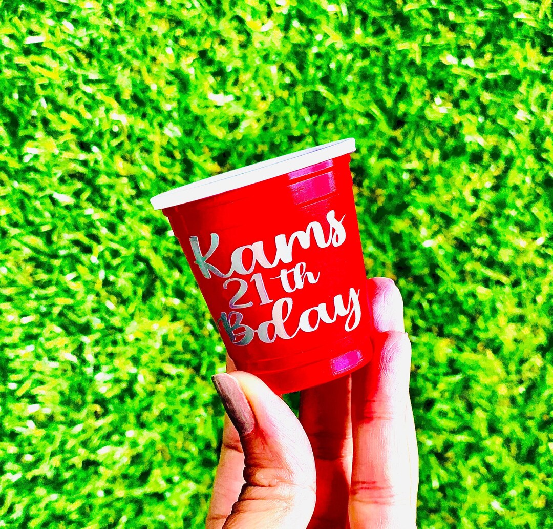 21st Birthday Party Personalized Shot Glass, Custom Disposable Shot ...