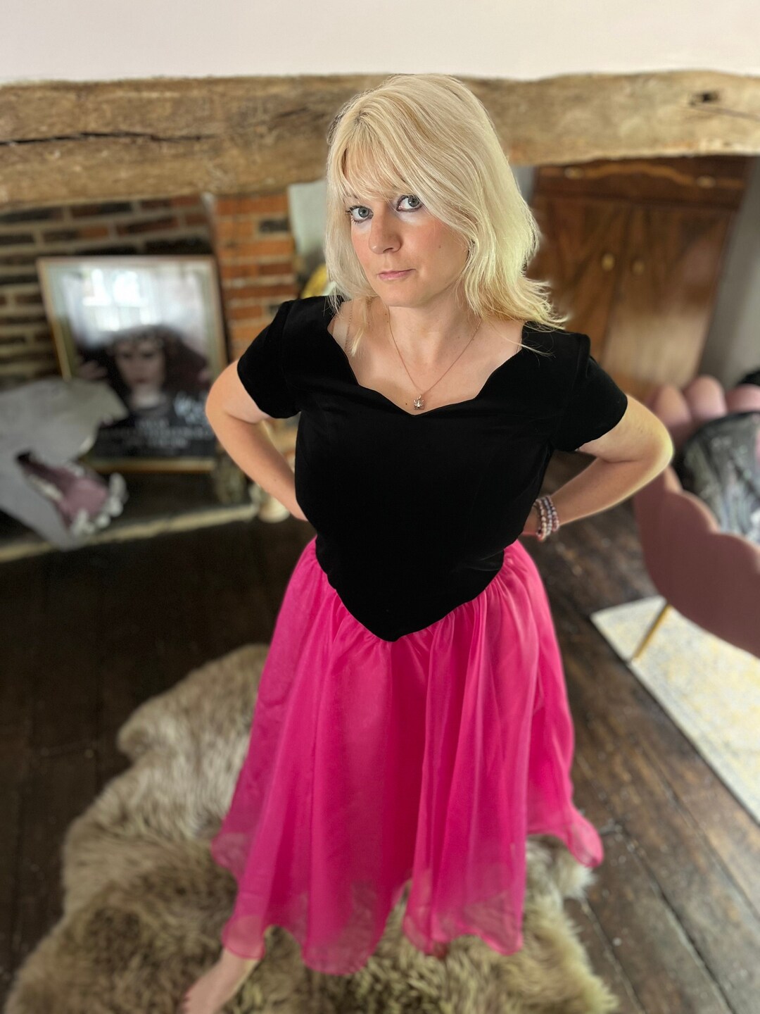 Fairytale 80s Vintage Richards at the Opera Cinderella Dress Pink and ...