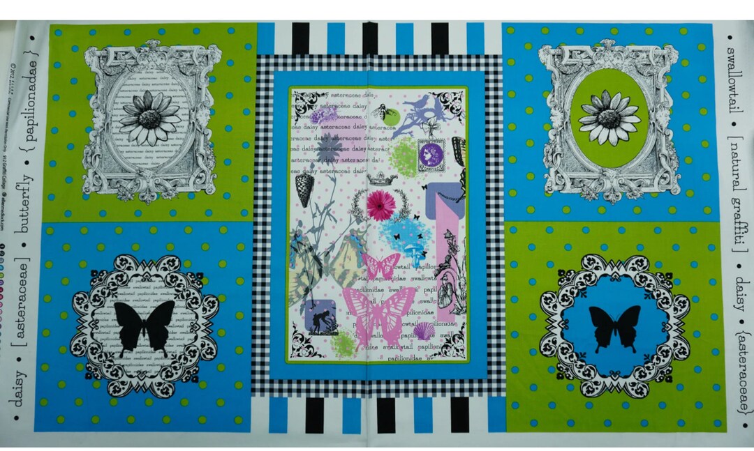 Graffiti Collage Fabric Panel by Ellen Medlock 100% Cotton - Etsy