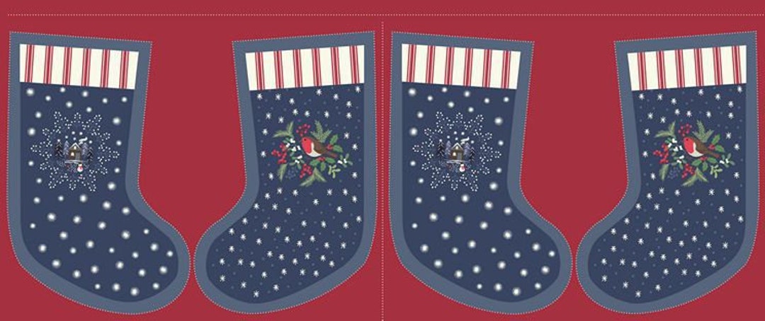 Countryside Winter Christmas Stocking Panel by Lewis & Irene 100% ...