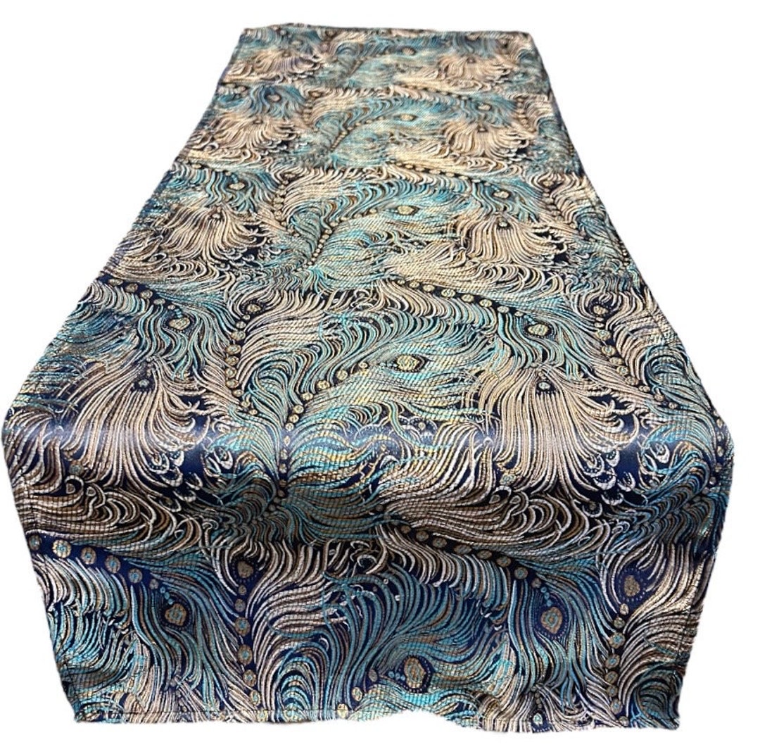Peacock Feather, Table Runner, 1m X 30cm, last One, Gift Idea - Etsy