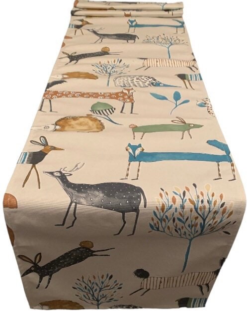 Woodland Animal Table Runner 1m 1.5m 2m X 30cm Wide Gift - Etsy