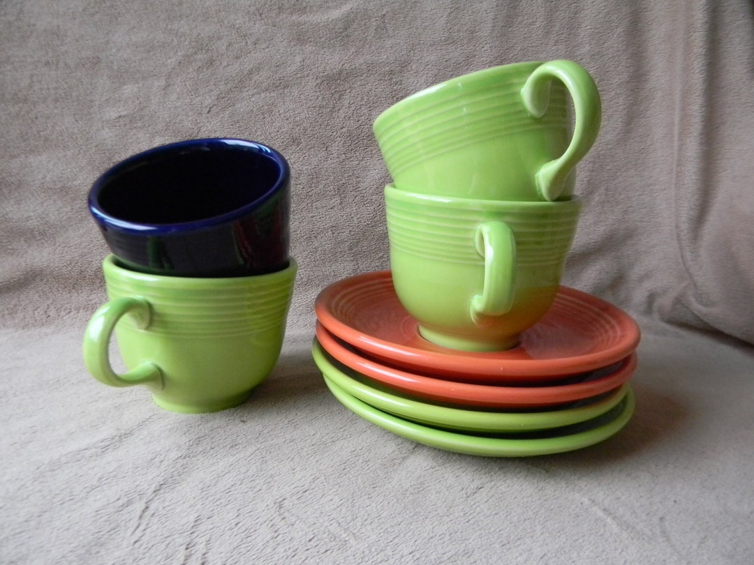 Fiestaware Tea Cups and Saucers, Various Colors/ Replacement Fiesta Tea ...
