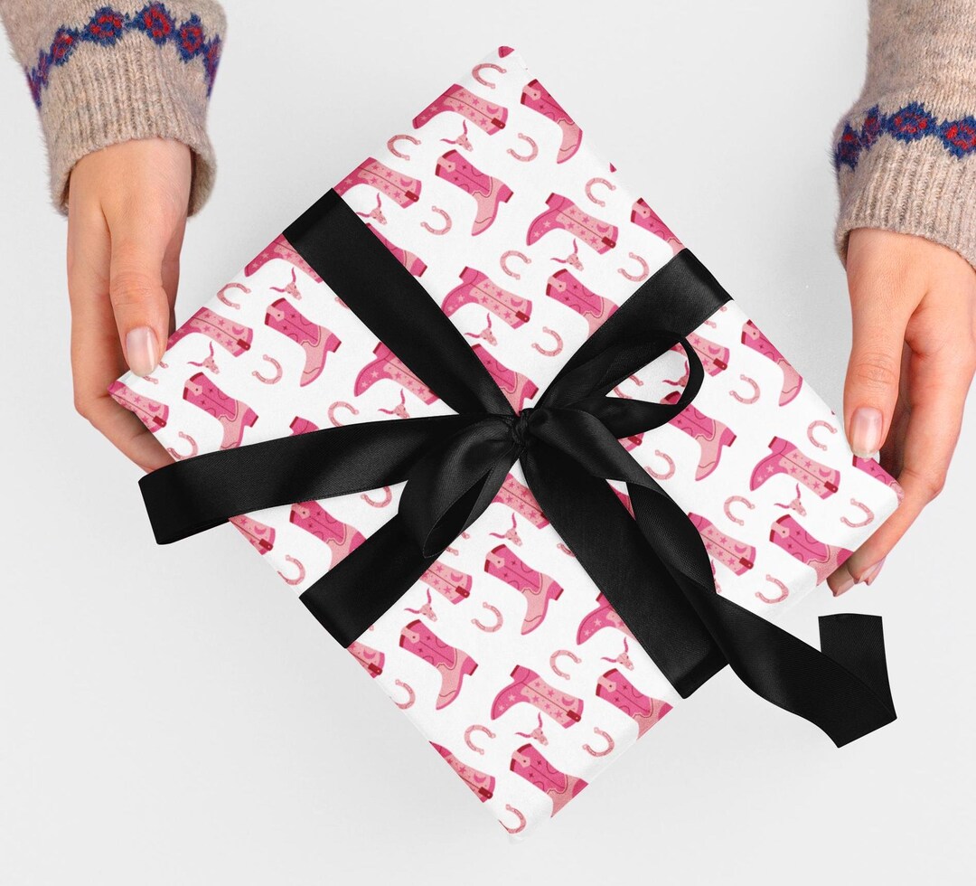 Cowboy Boot Wrapping Paper, Giant Rolls & Sheets, Personalised, Eco ...