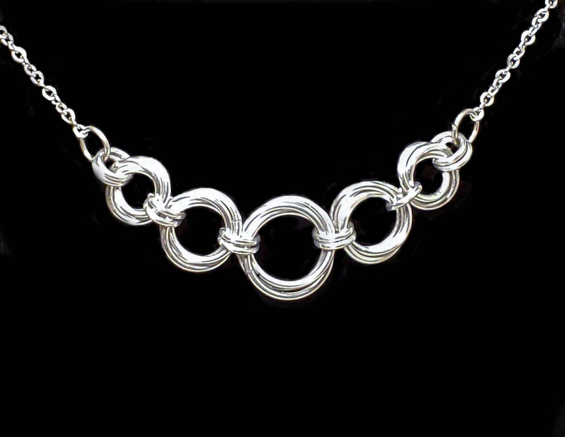 Necklace Silver Chain Chainmaille Jewelry Mobius - Etsy