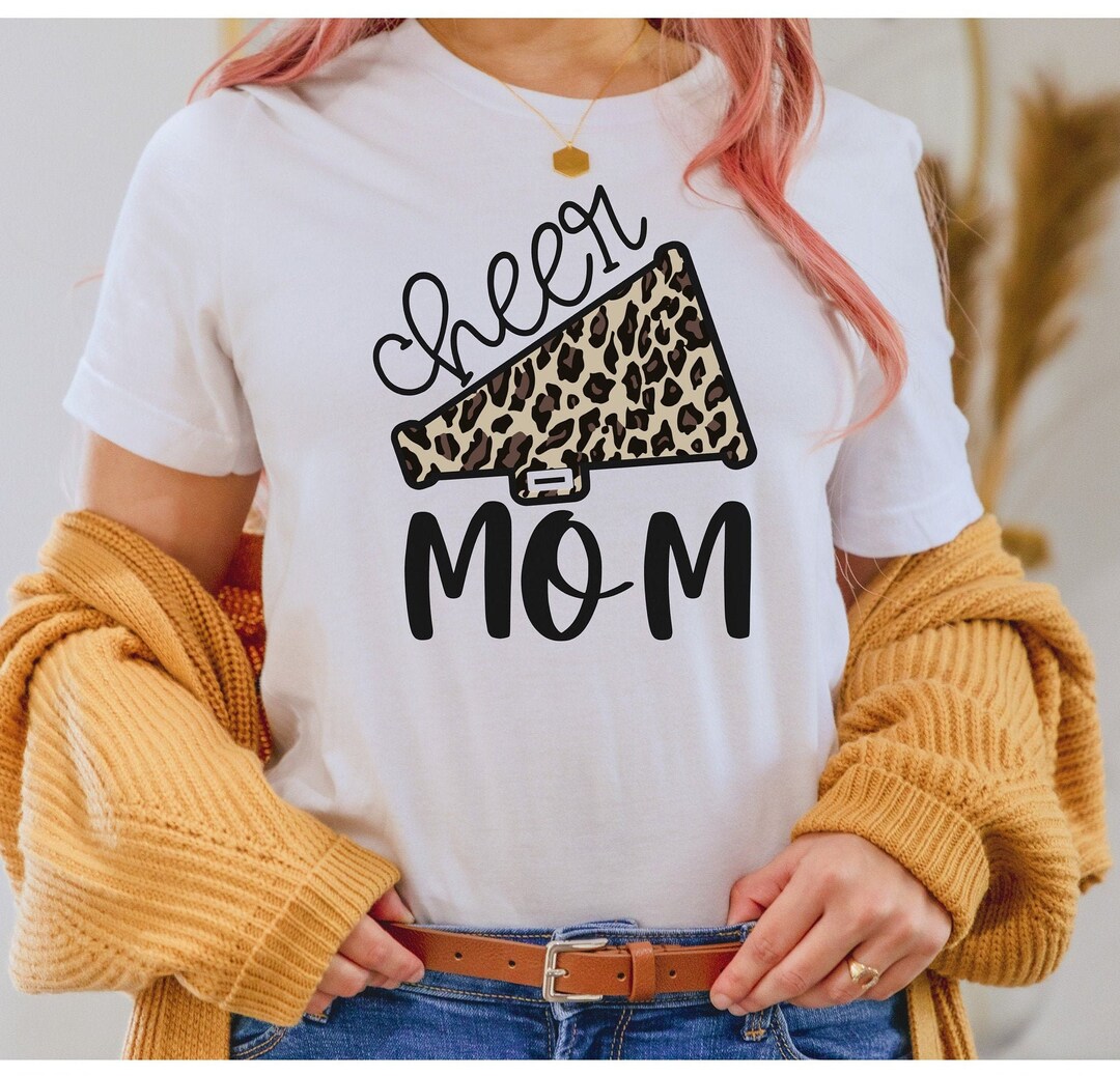 Cheer Mom Leopard Print Shirt, Cheetah Print Sports, Football Game Day ...