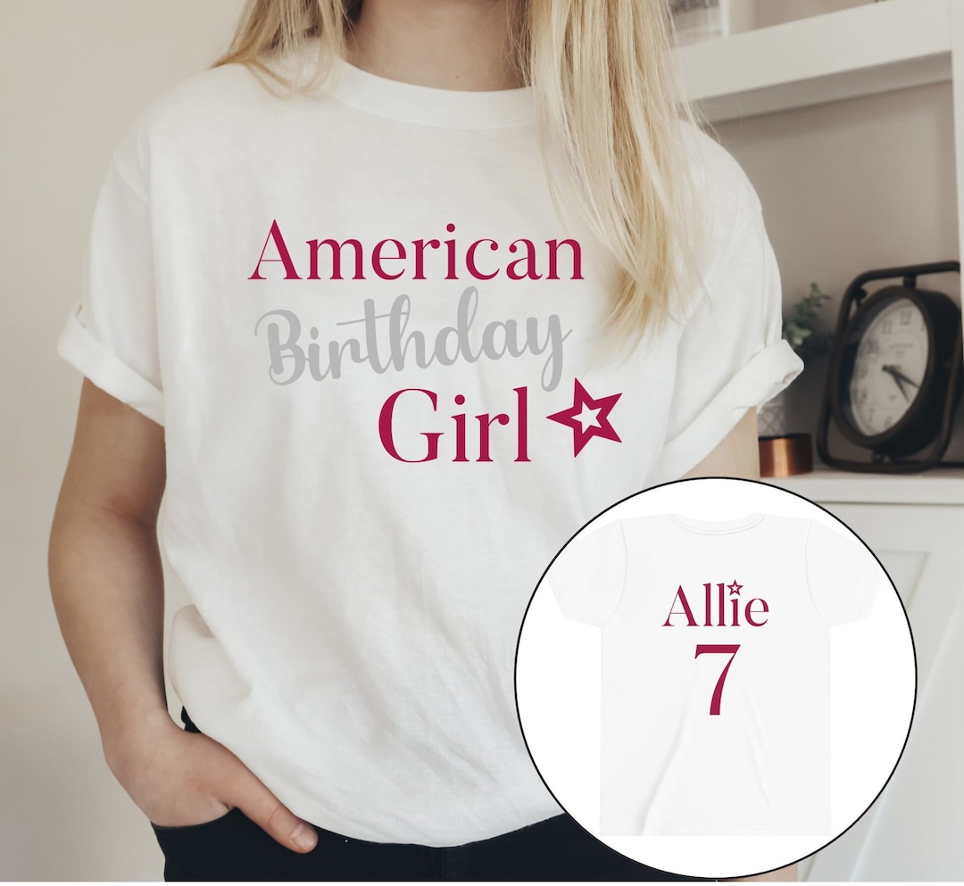 American Birthday Girl - Custom Girls Birthday Shirt - Etsy