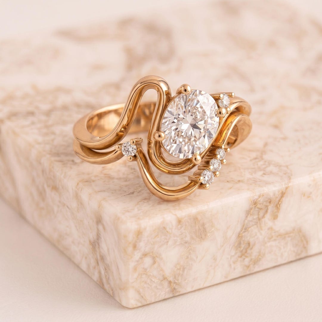 Oval Solitaire Ring, 14k Solid Gold, 2 Carat Lab Diamond IGI Certified ...
