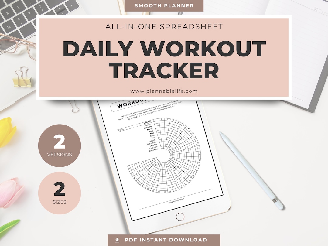 Printable Workout Tracker, Daily Workout Tracker, Workout Calendar ...