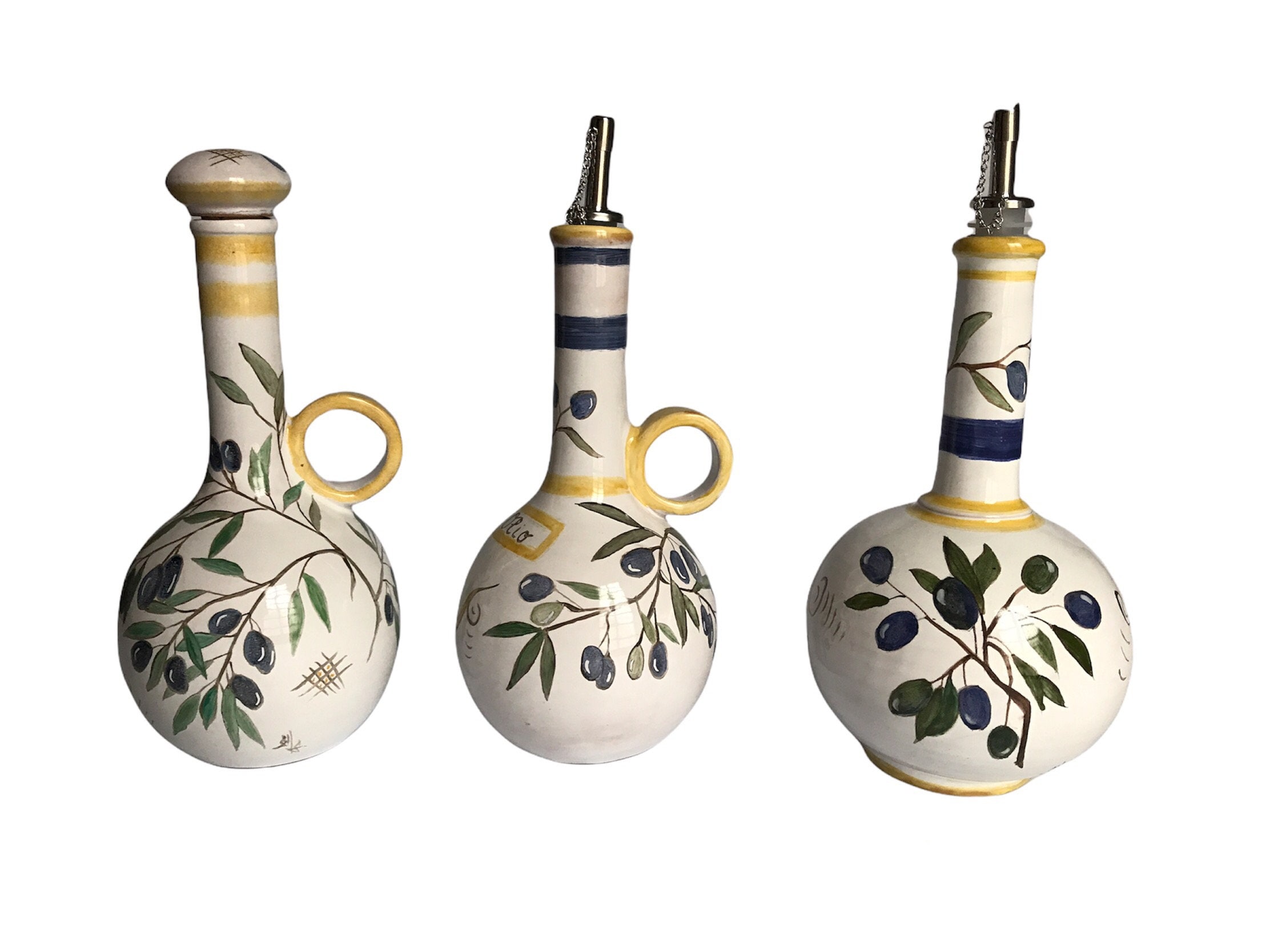 Art & Collectibles Fine Art Ceramics Ceramic oil pots with hand-painted ...