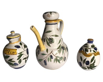 Art & Collectibles Fine Art Ceramics Ceramic oil pots with hand-painted ...