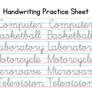Trace Cursive Writing Practice Worksheets Tracing Printable Treacher ...