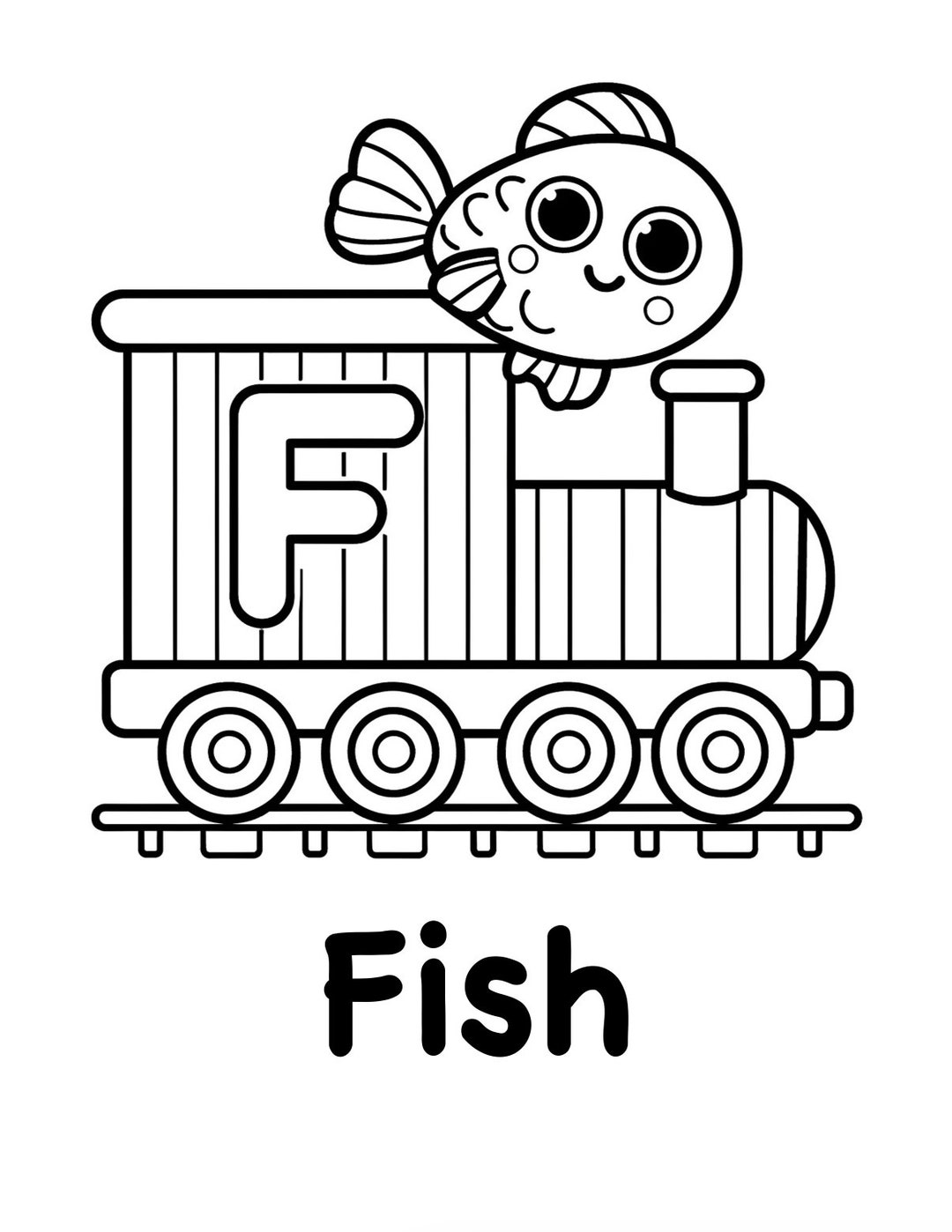 ABC Alphabet Animals Train Coloring Book. Preschool Printable Learning ...