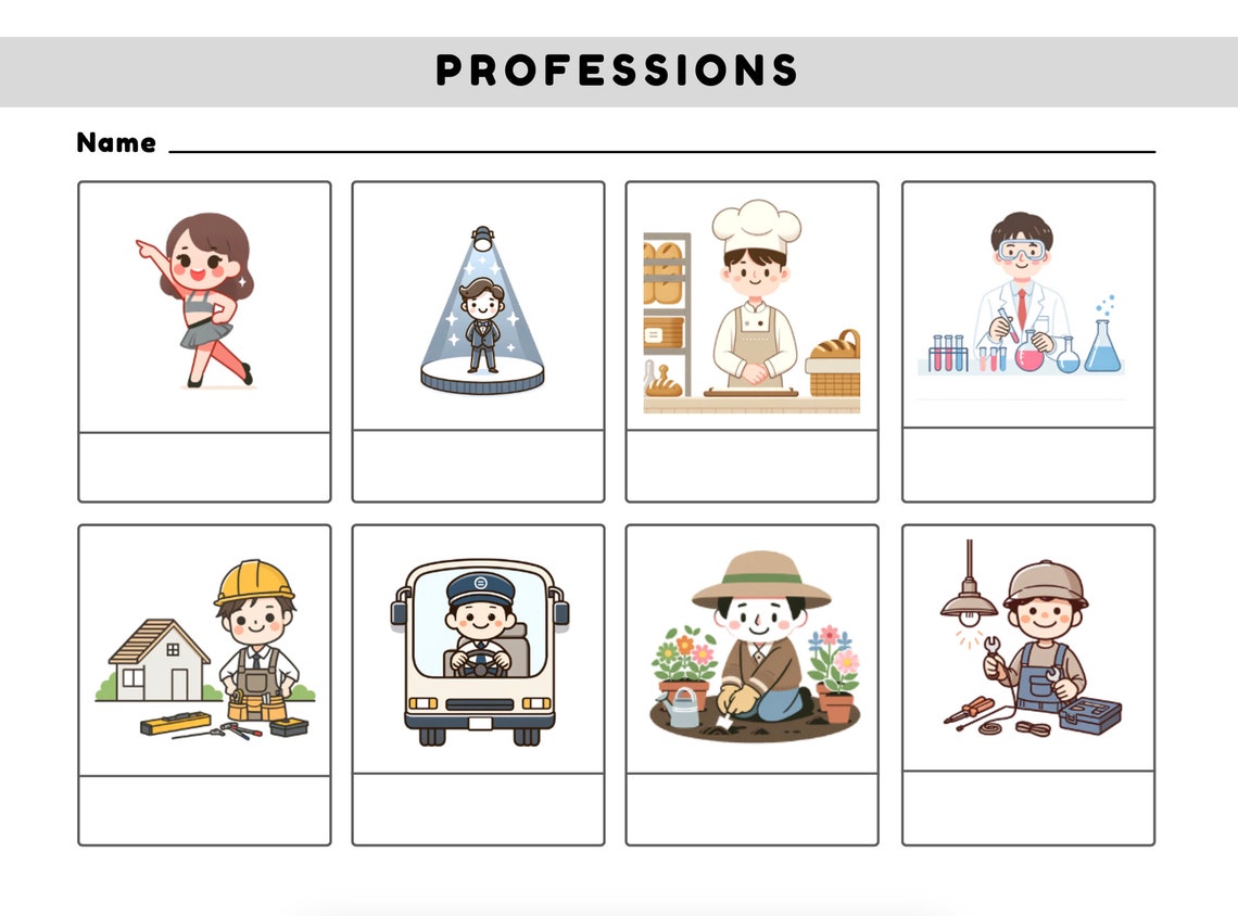 Professions Worksheet Kindergarten Preschool Activity, Busybook ...