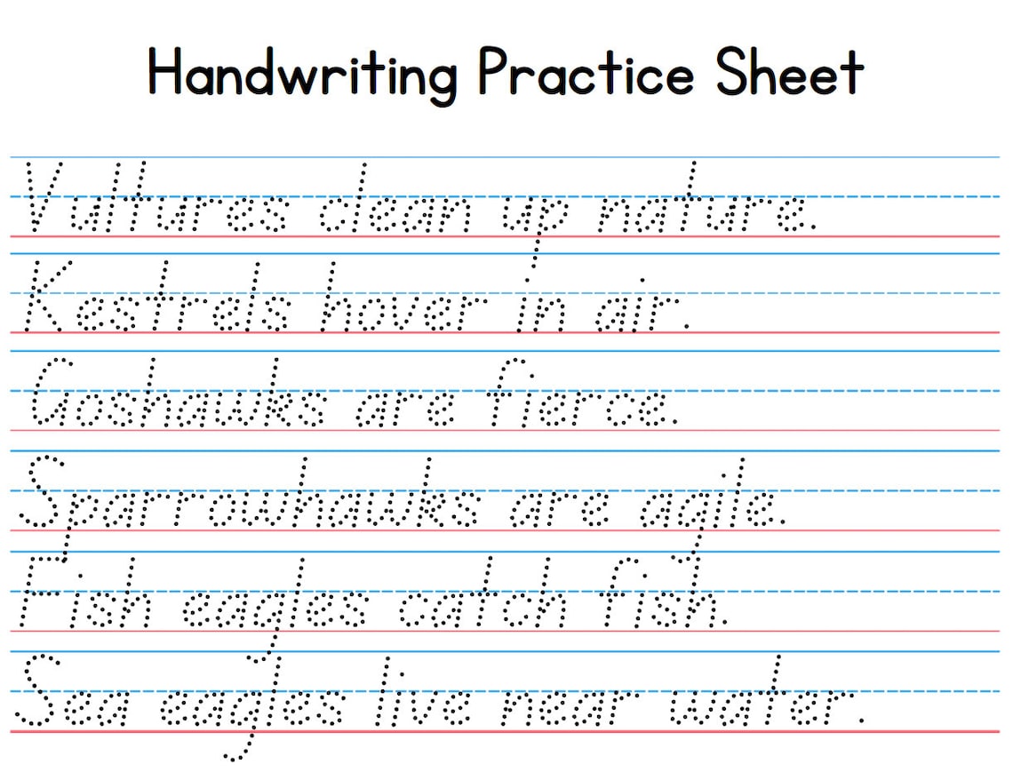 Handwriting Practice Worksheets: Sentences for 1st-3rd Grade (PDF ...