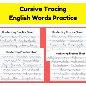 Trace Cursive Writing Practice Worksheets Tracing Printable Treacher ...