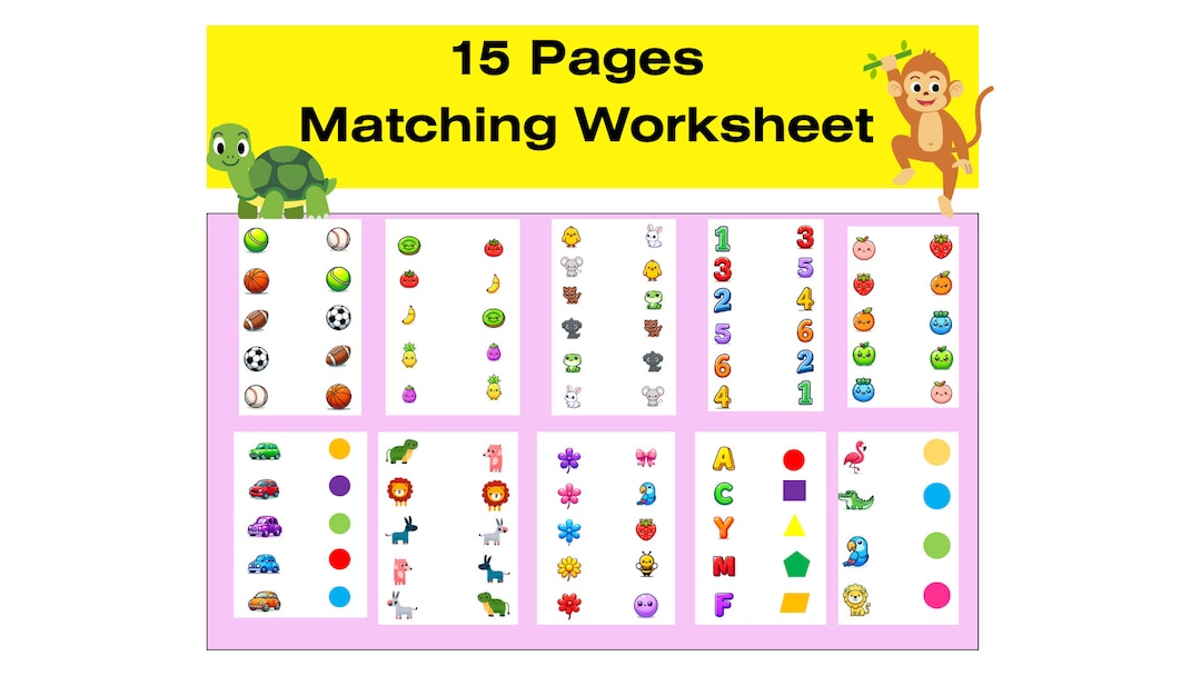 Matching Worksheet Activities for Toddlers, and Preschool Kids ...