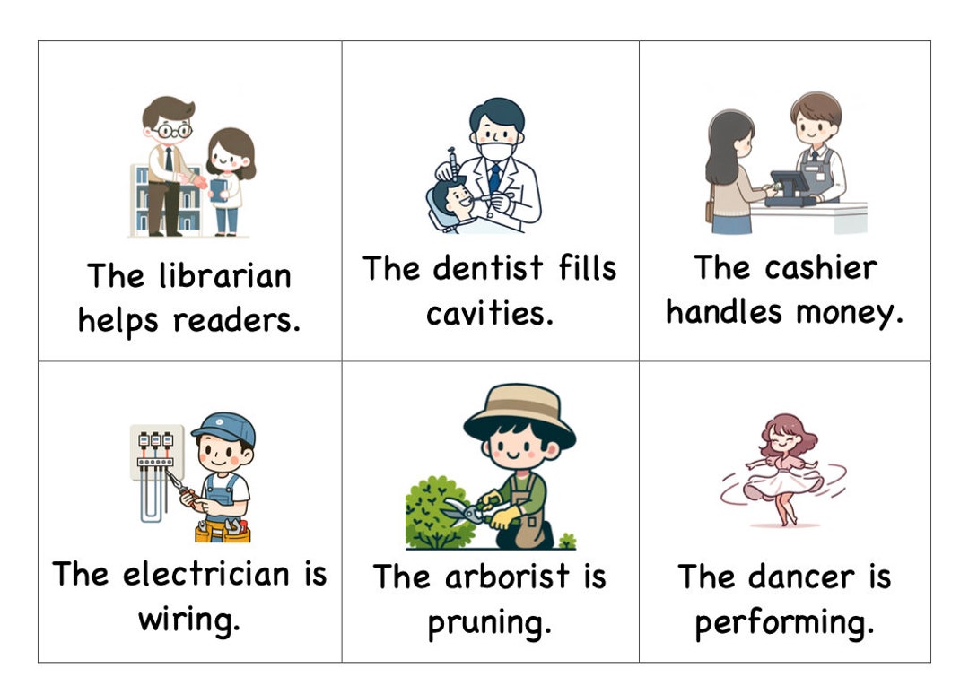 60 Flashcards Professions Community Helpers Occupation Kindergarten ...