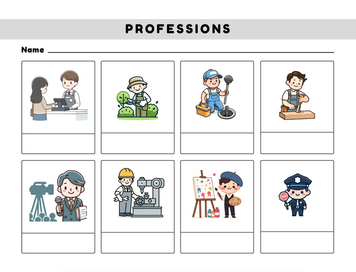 Professions Worksheet Kindergarten Preschool Activity, Busybook ...