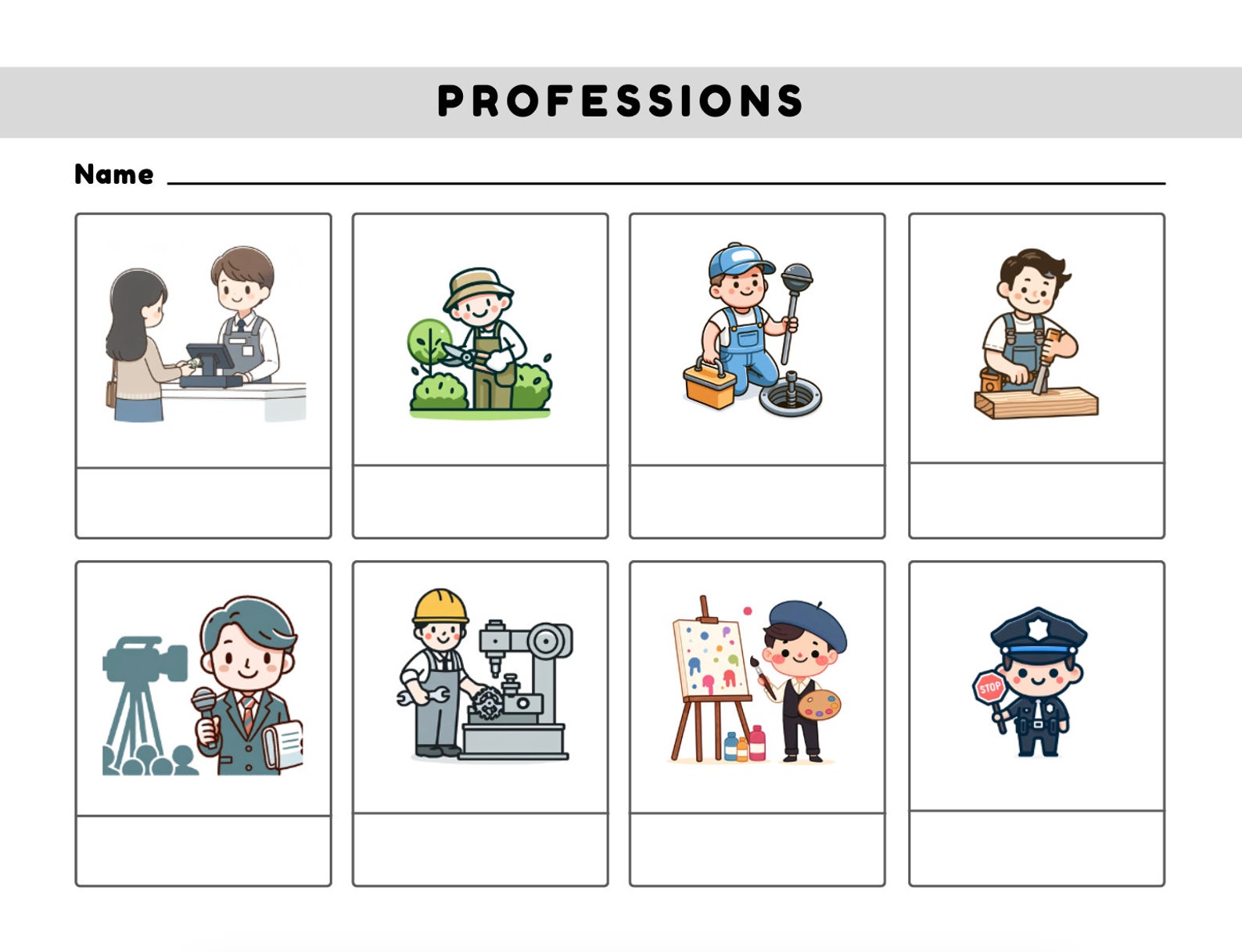 Professions Worksheet Kindergarten Preschool Activity, Busybook ...