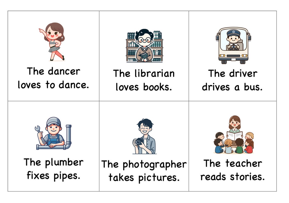 60 Flashcards Professions Community Helpers Occupation Kindergarten ...