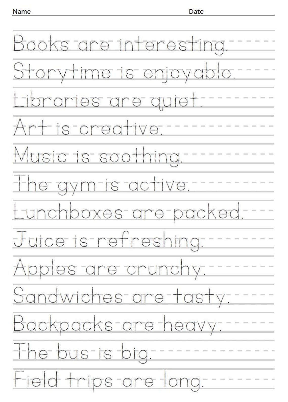 600 Trace Worksheet Writing Practice Grade 1-3 Kindergarten ...