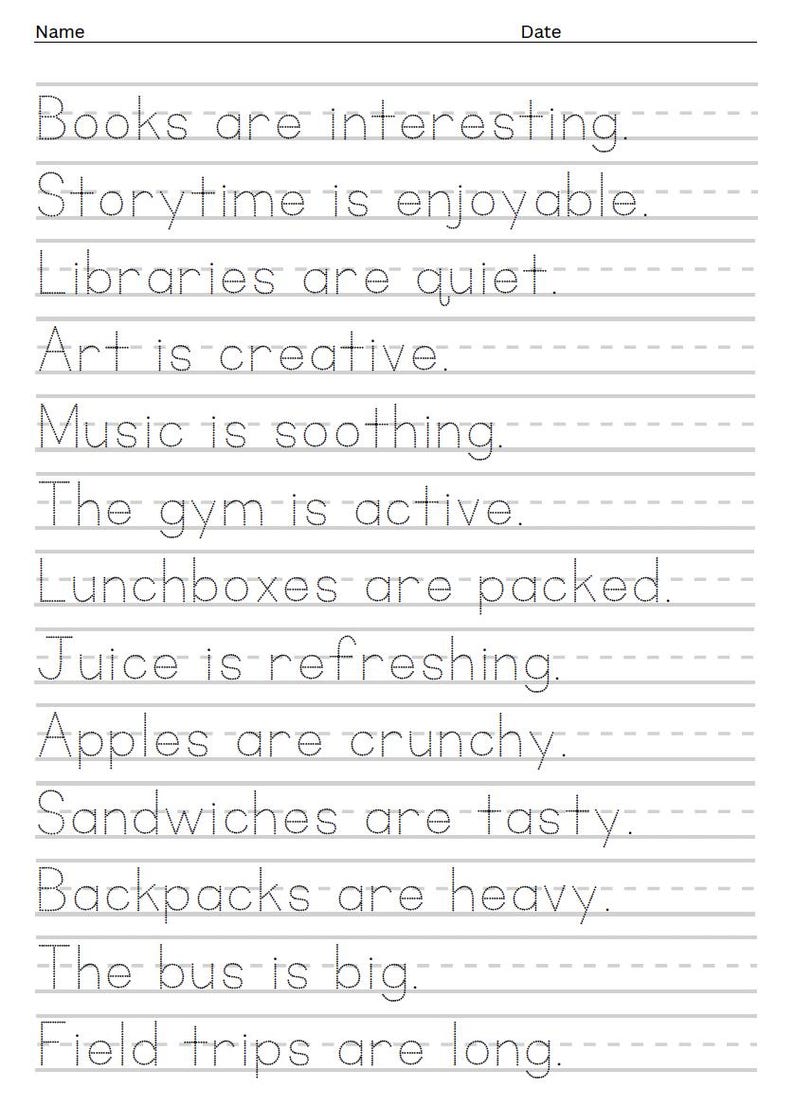 600 Trace Worksheet Writing Practice Grade 1-3 Kindergarten ...