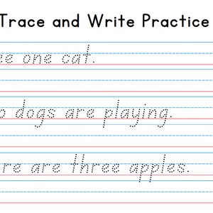 Trace Then Write Sentences Writing Practice Worksheets, Printable ...