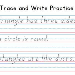 Trace Then Write Sentences Writing Practice Worksheets, Printable ...