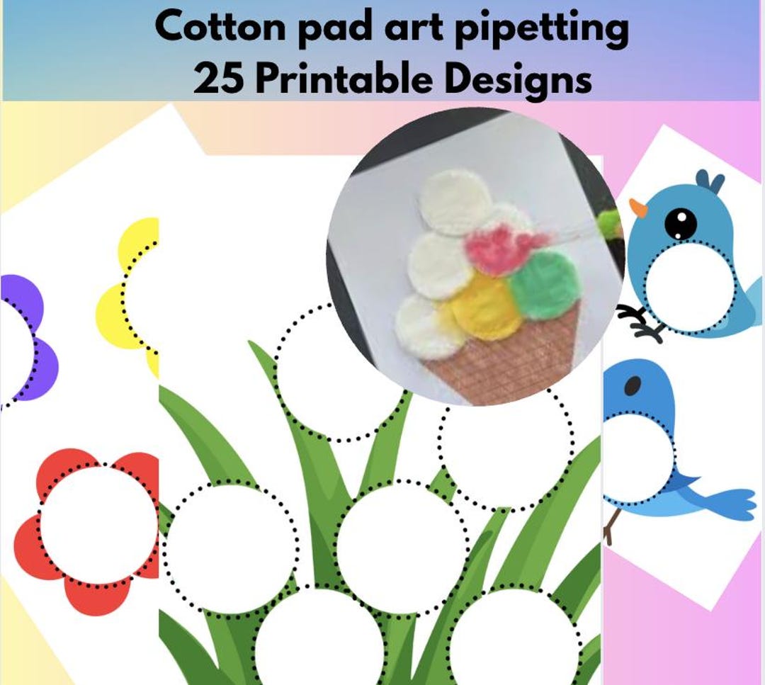 Cotton Pad Art Pipette Painting Kids Activities Homeschooling - Etsy