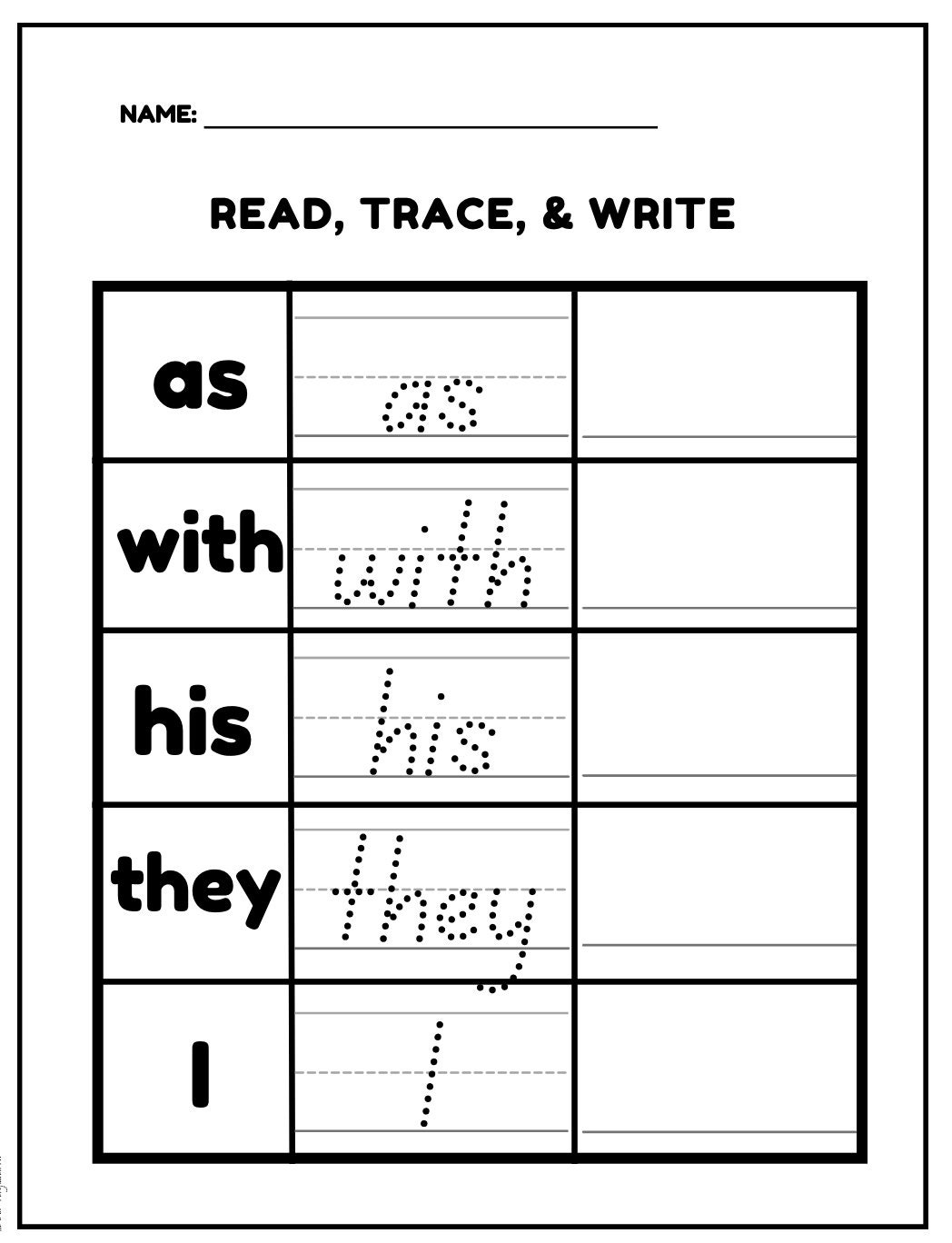 100 Sight Words Read Trace Write Fry 1st Hundred Word List Kindergarten ...