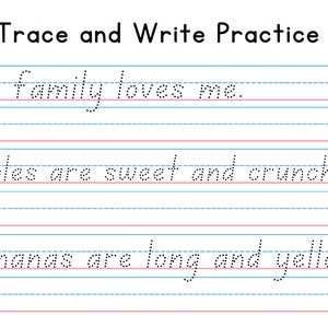 Trace Then Write Sentences Writing Practice Worksheets, Printable ...