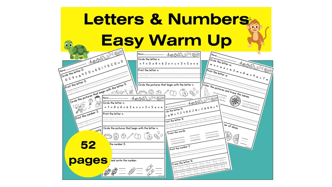 Letters and Numbers Warm up Recap Kindergarten Preschool Activity ...