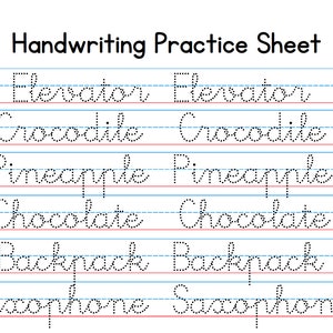 Trace Cursive Writing Practice Worksheets Tracing Printable Treacher ...