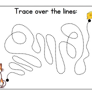 Trace Over the Lines Practice Worksheet Kindergarten Preschool, Pre-k ...