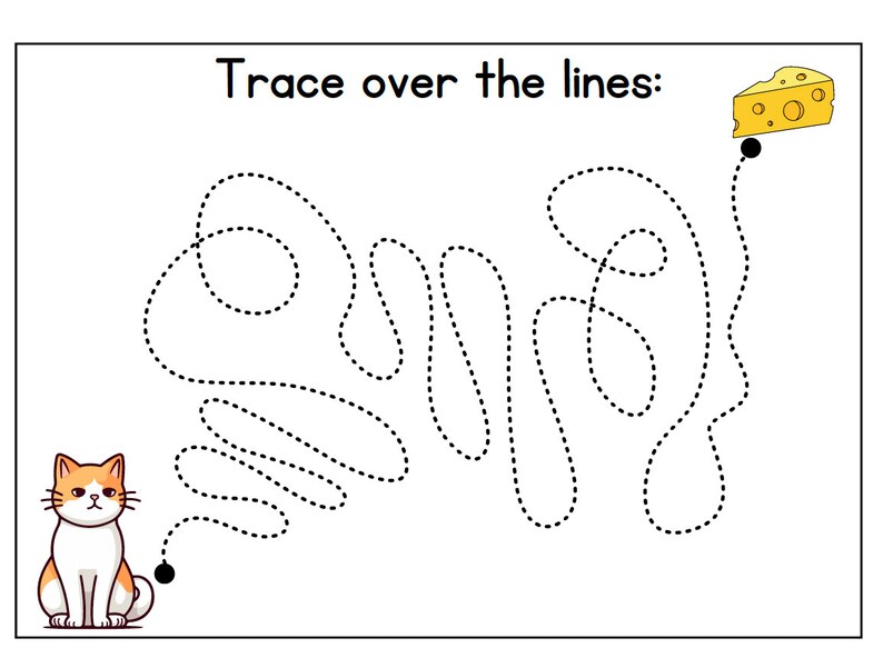 Trace Over the Lines Practice Worksheet Kindergarten Preschool, Pre-k ...