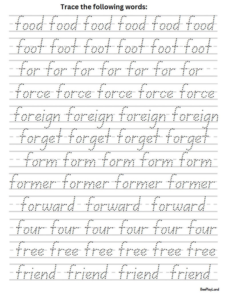 1000 English Words Tracing Worksheet: ABC Vocabulary Practice (PDF) - Etsy