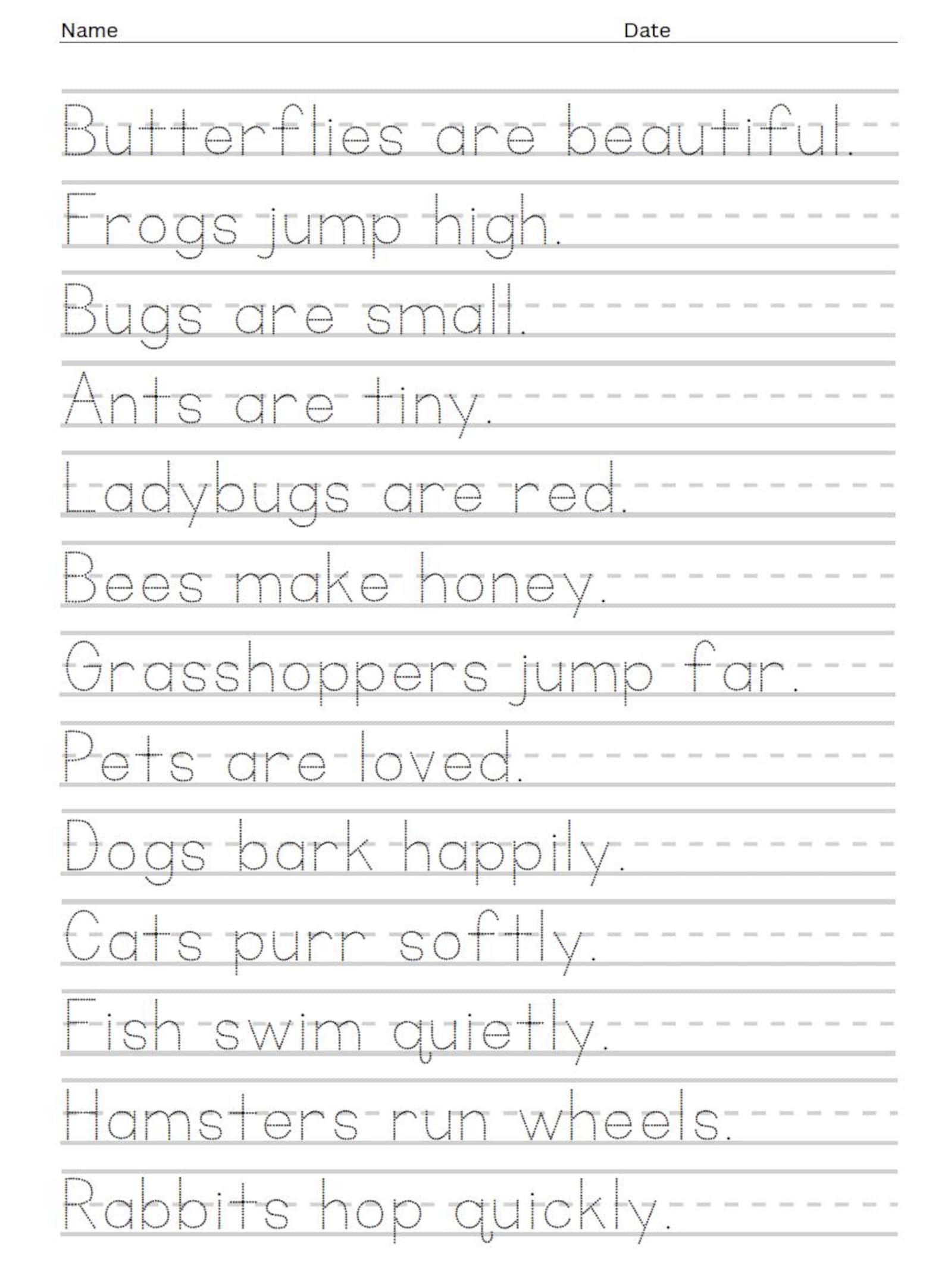 600 Trace Worksheet Writing Practice Grade 1-3 Kindergarten ...